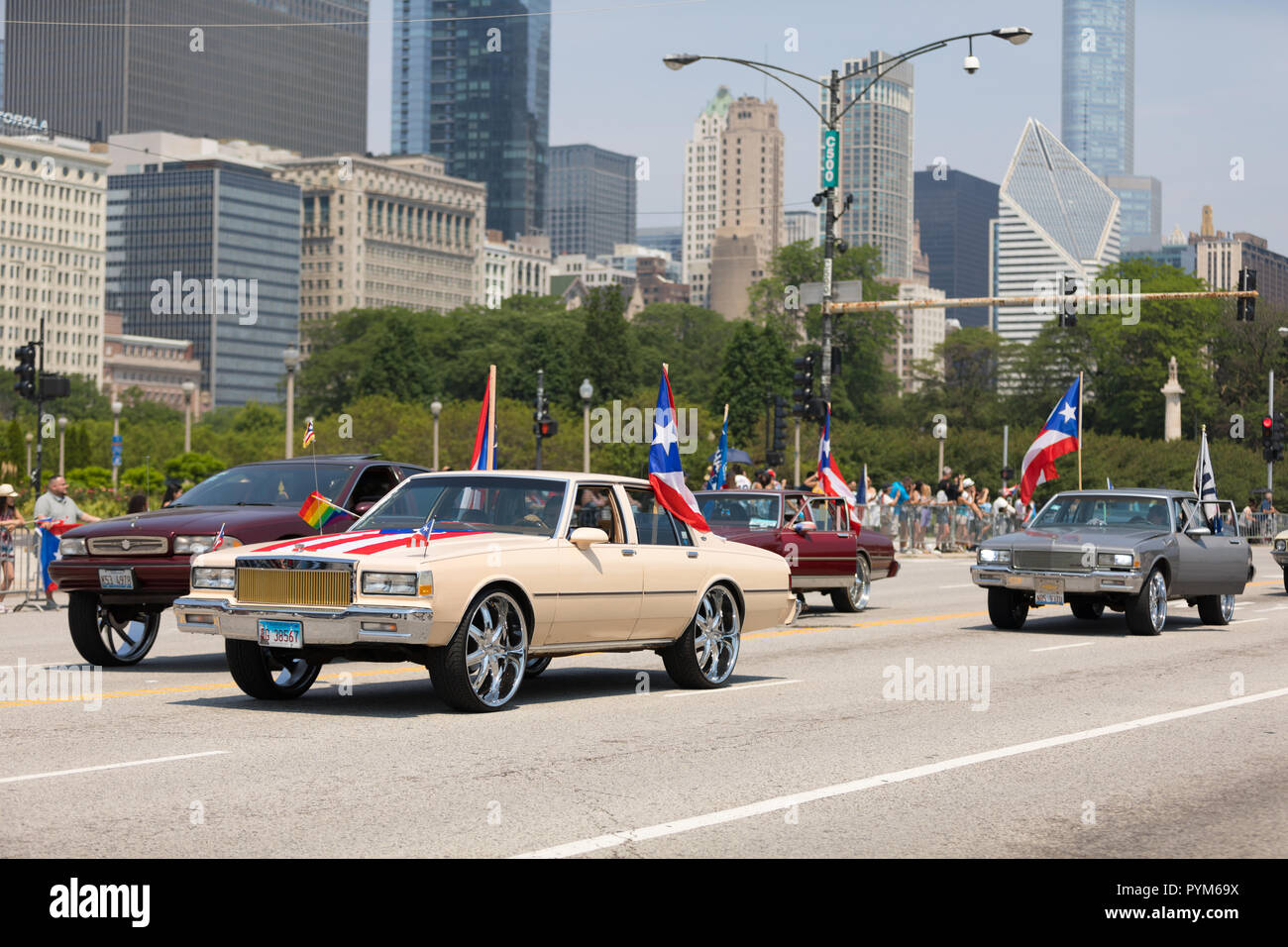Chicago, Illinois, USA - June 16, 2018: The Puerto Rican Day Parade ...