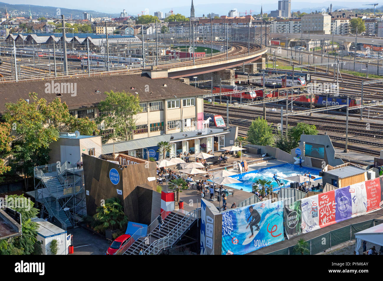 Overhead of Urban Surf in Zurich West Stock Photo - Alamy