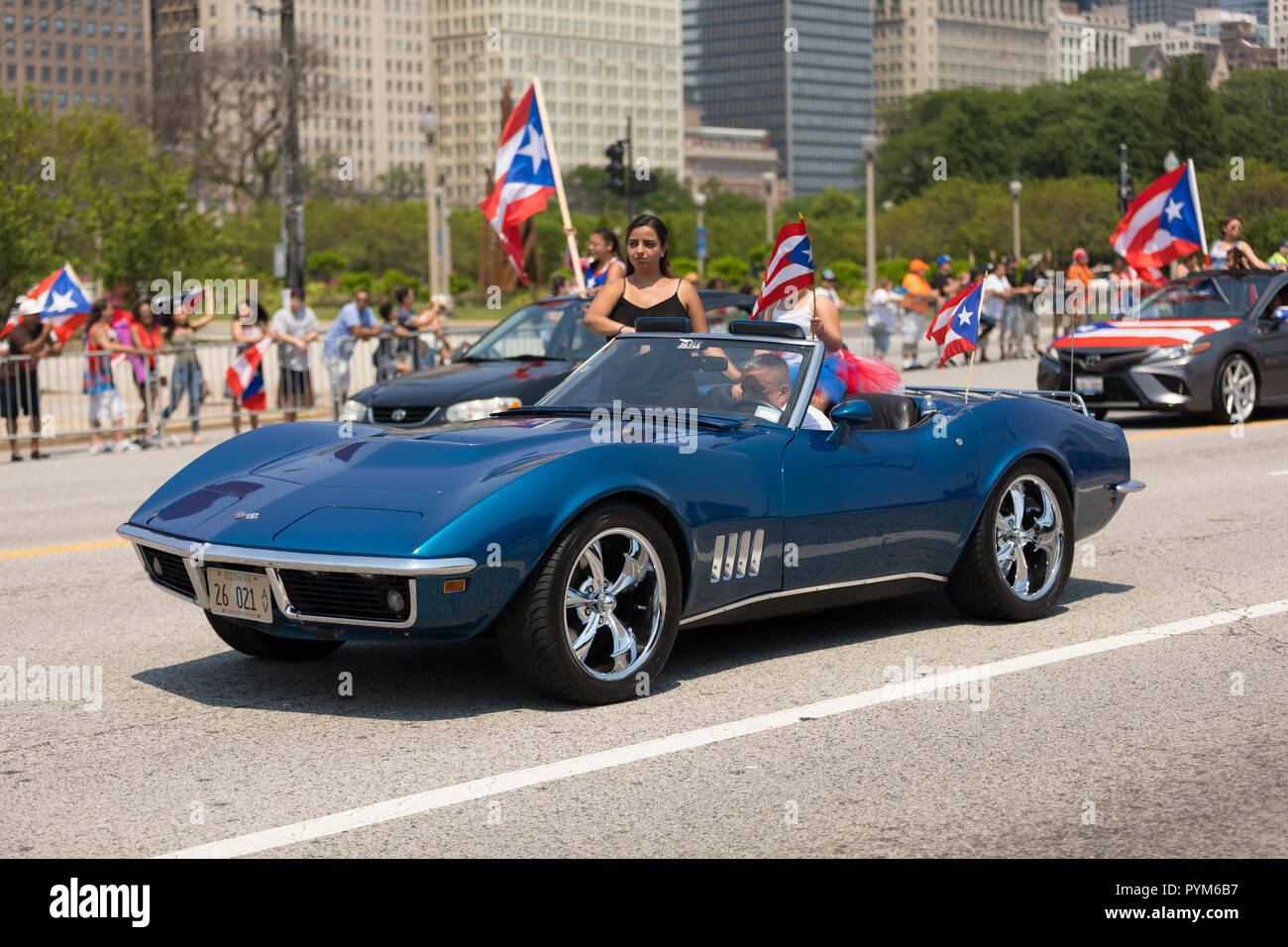 Chicago, Illinois, USA - June 16, 2018: The Puerto Rican Day Parade ...