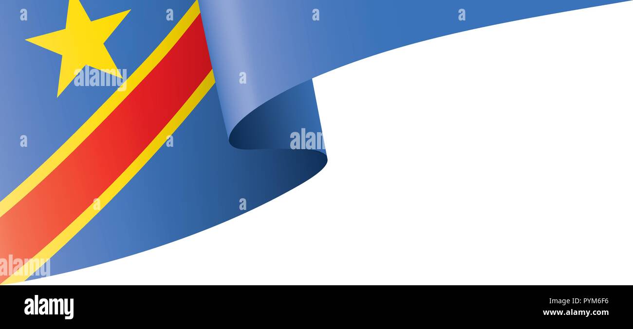 Democratic Republic of the Congo flag, vector illustration on a white ...