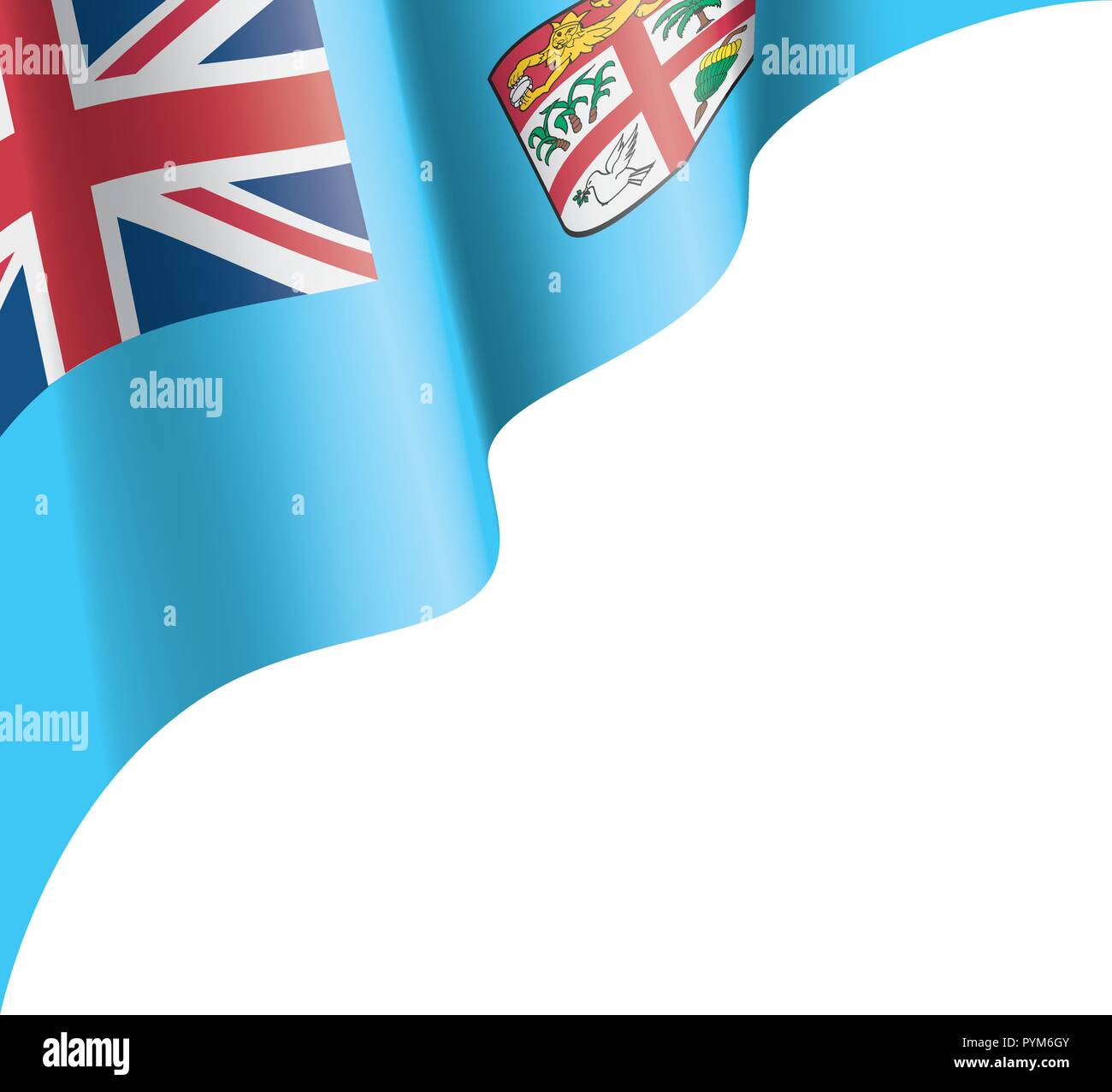 Fiji flag, vector illustration on a white background Stock Vector Image ...