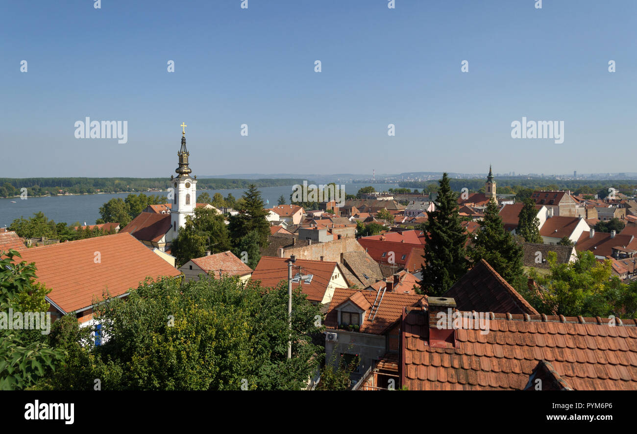 View above Zemun old town in Belgrade Stock Photo - Alamy