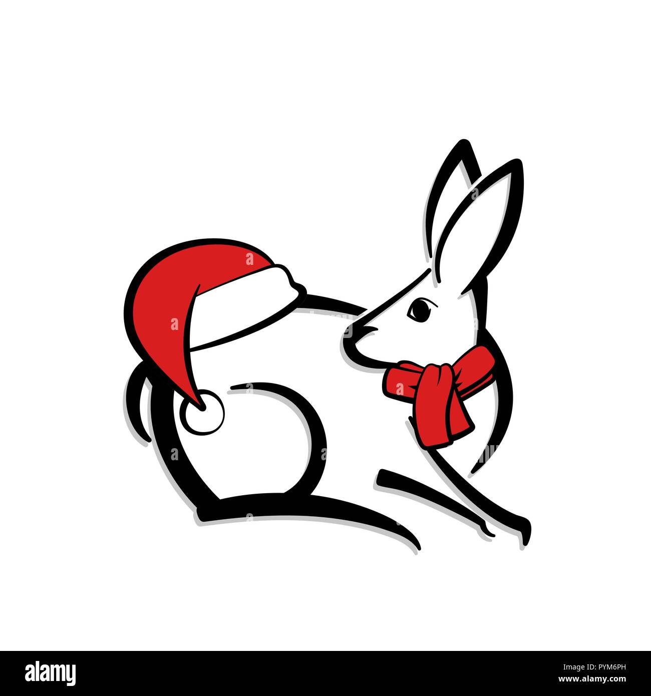 Red rabbit animal silhouette Stock Vector Images - Alamy