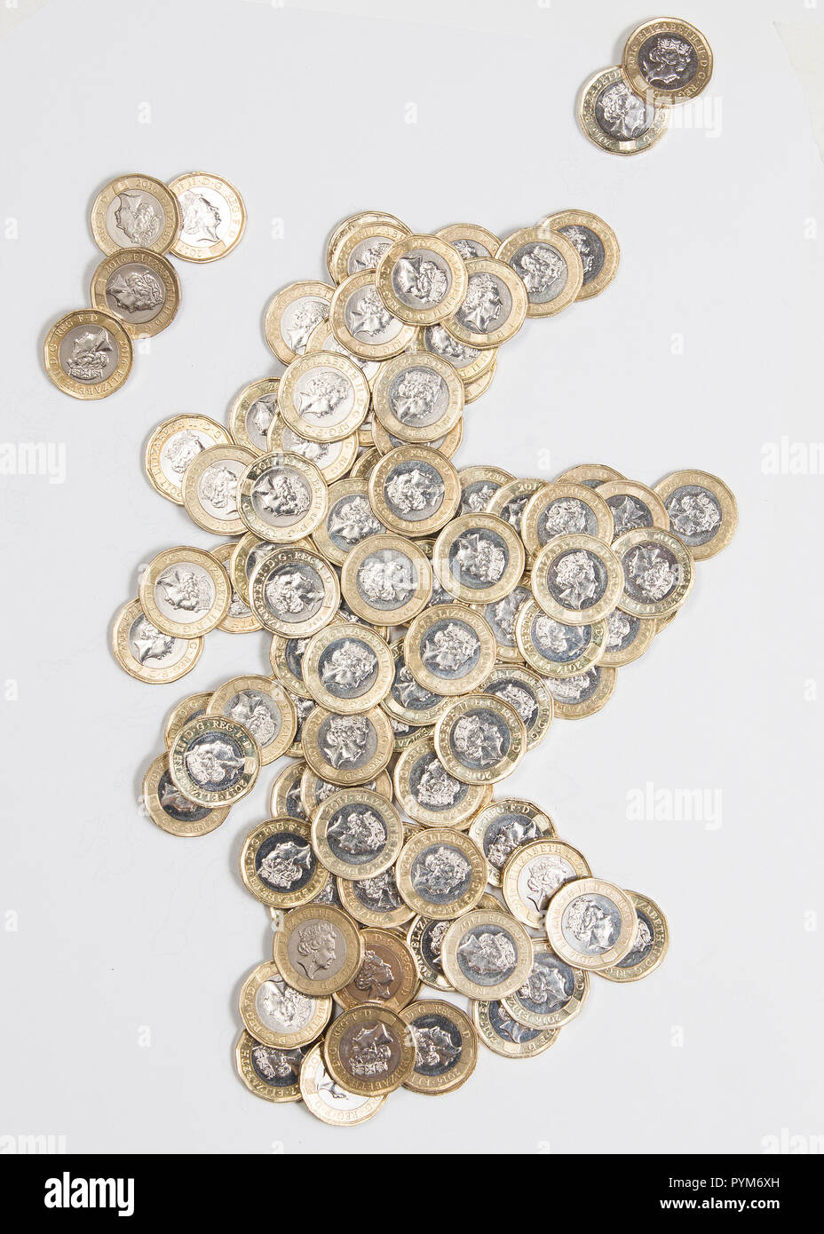 Pound Coins Uk Map High Resolution Stock Photography and Images - Alamy