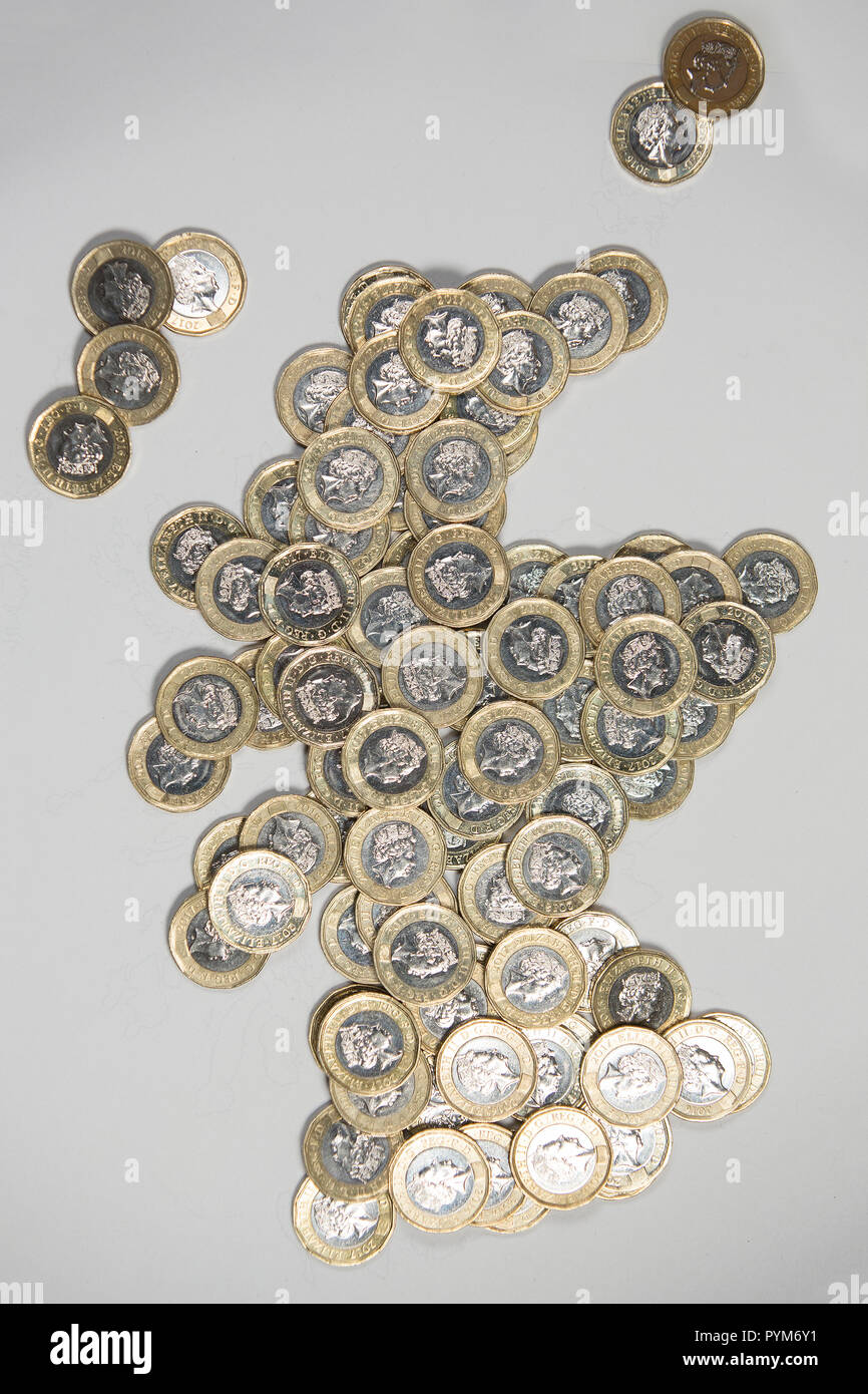 Pound Coins Uk Map High Resolution Stock Photography and Images - Alamy