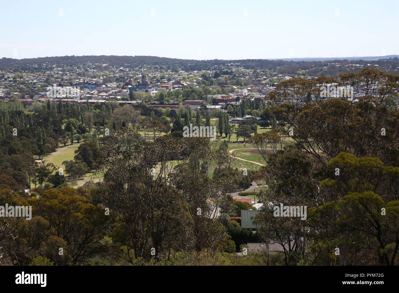 View over Goulburn from Rocky Hill, Goulburn, NSW, Australia Stock ...