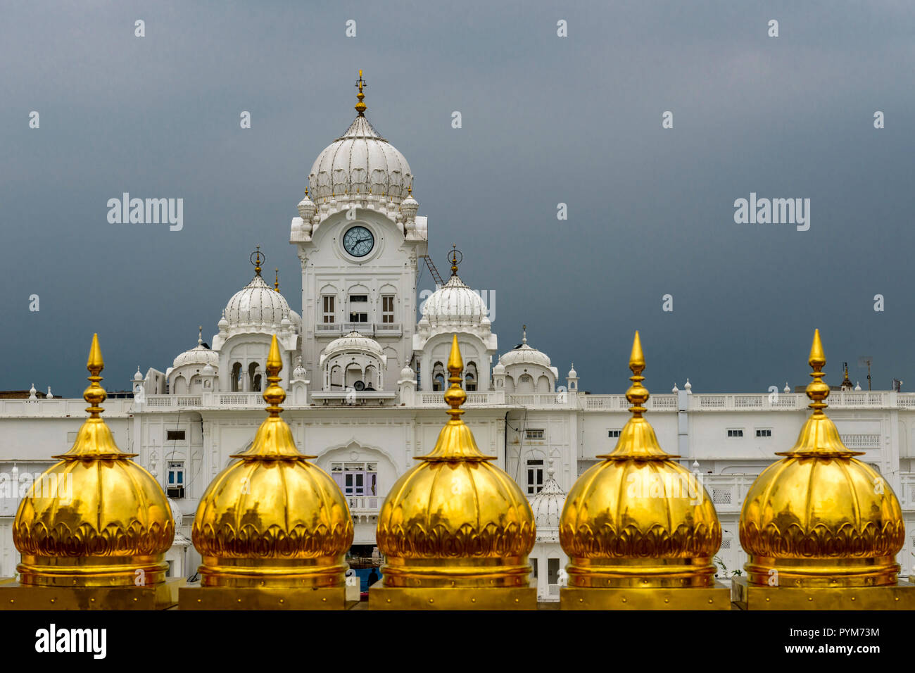 One of the four entrance gates of the Sikh Gurdwara, seen from the roof ...