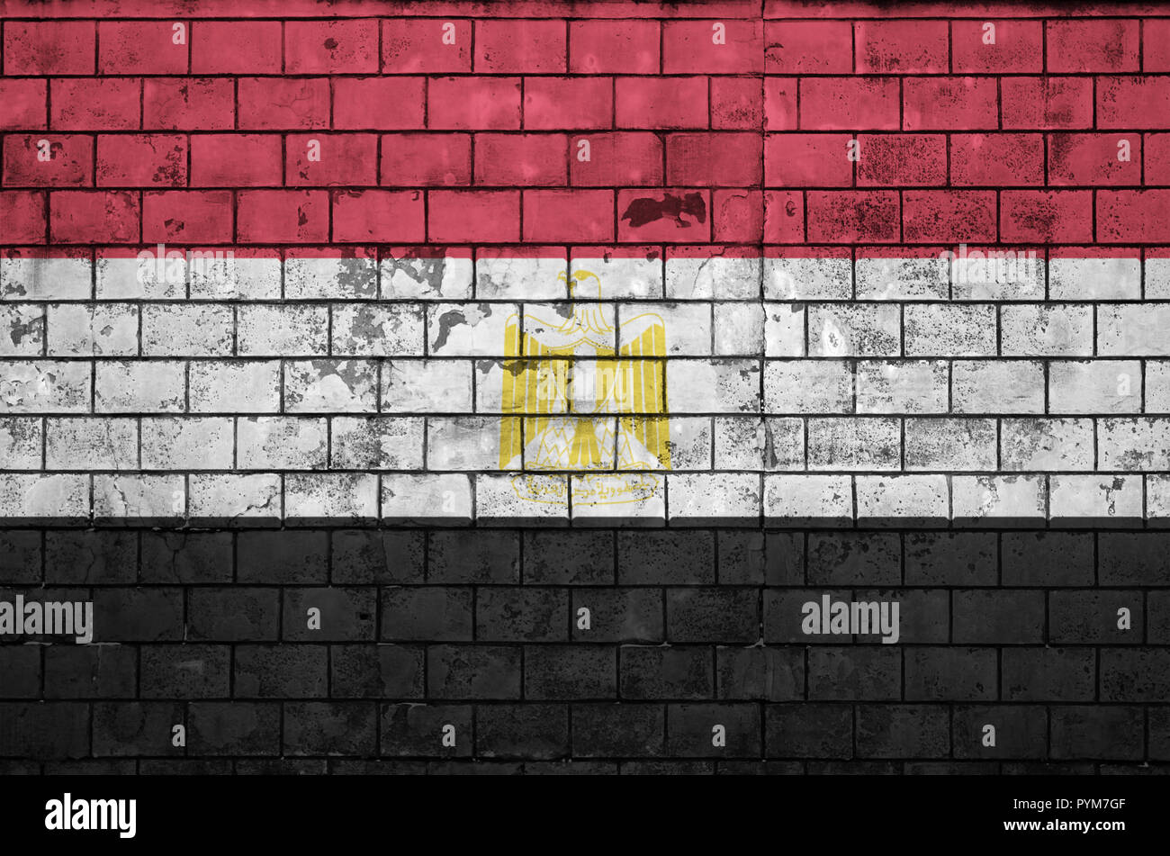 Egypt flag is painted onto an old brick wall Stock Photo - Alamy
