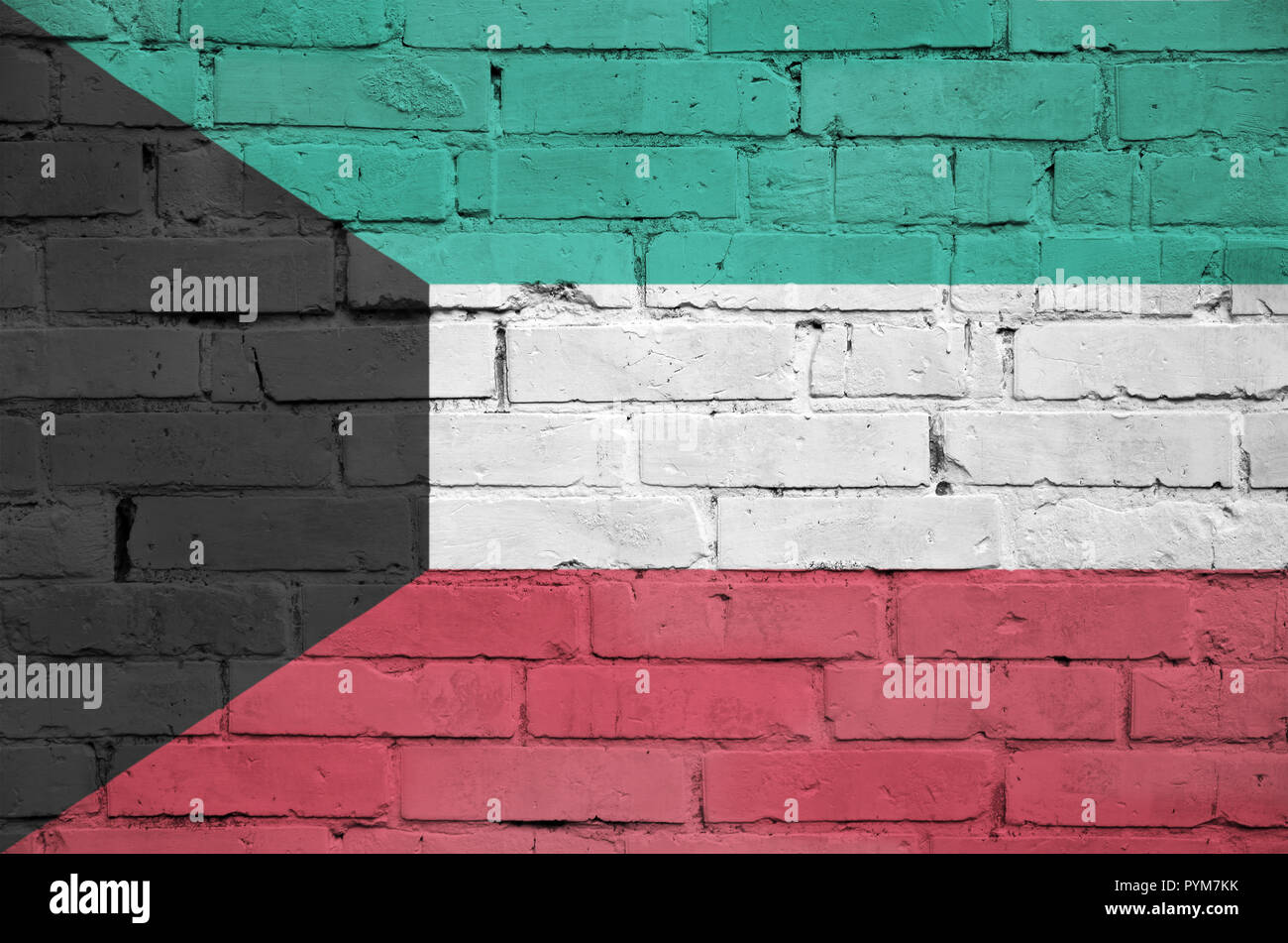 Kuwait flag is painted onto an old brick wall Stock Photo - Alamy
