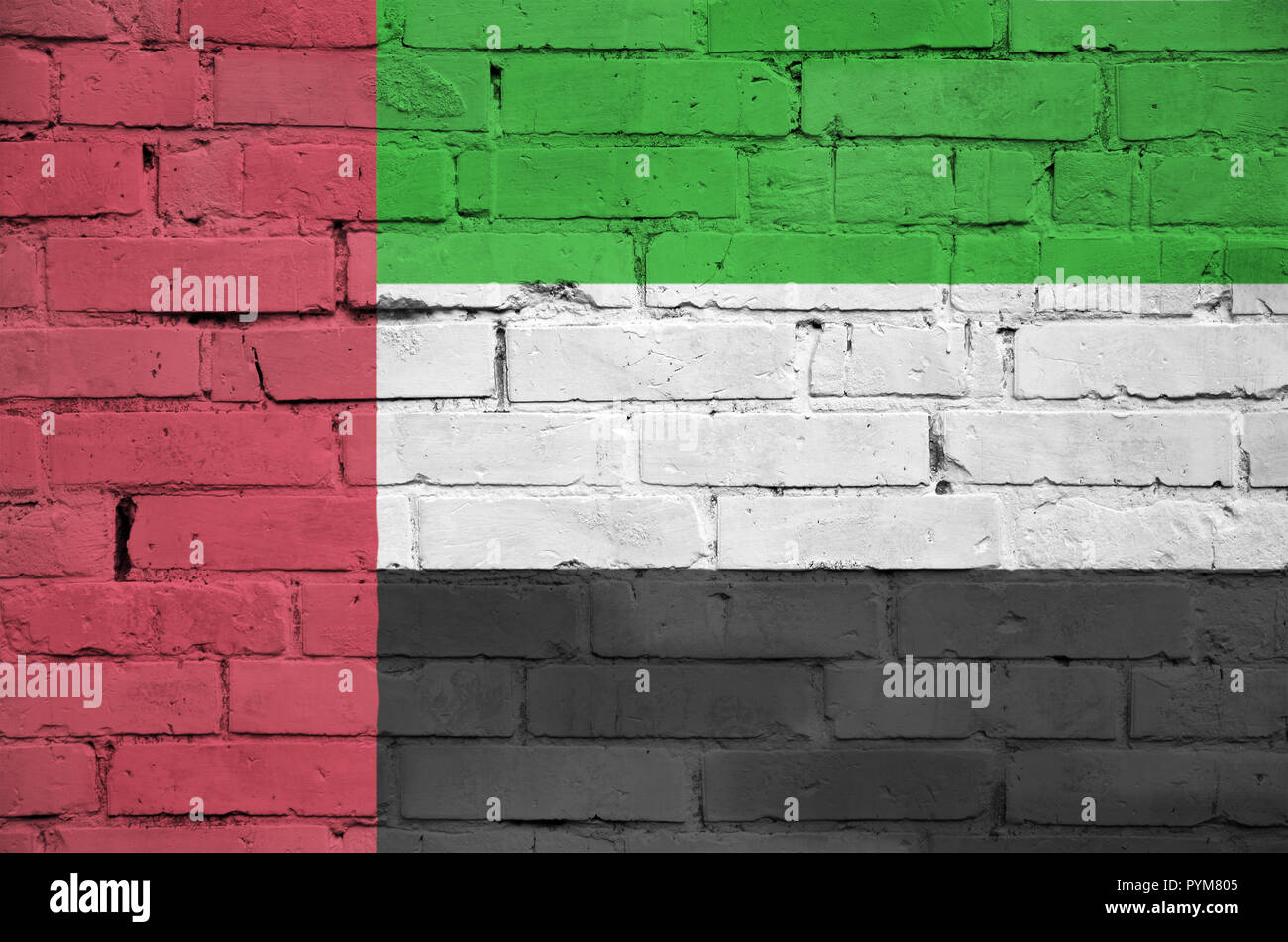 United Arab Emirates flag is painted onto an old brick wall Stock Photo ...