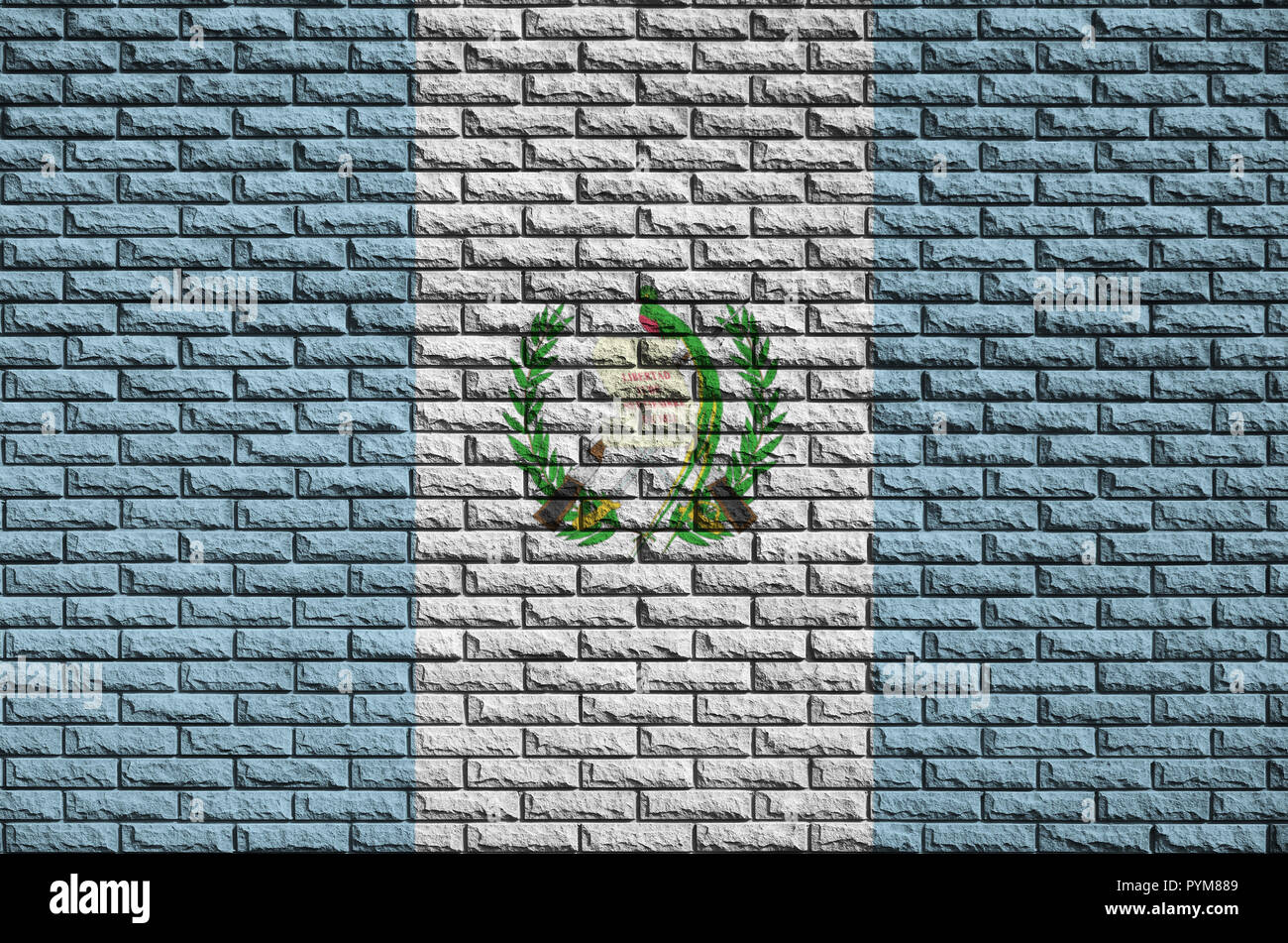Guatemala flag is painted onto an old brick wall Stock Photo - Alamy