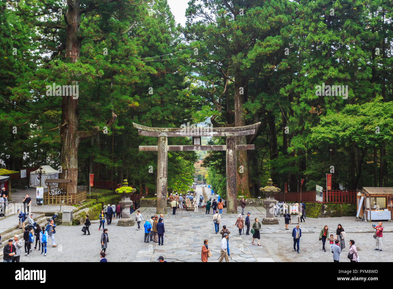 Nikko, Japan - October 15, 2018: Tourists visit of the Nikko Toshogu ...