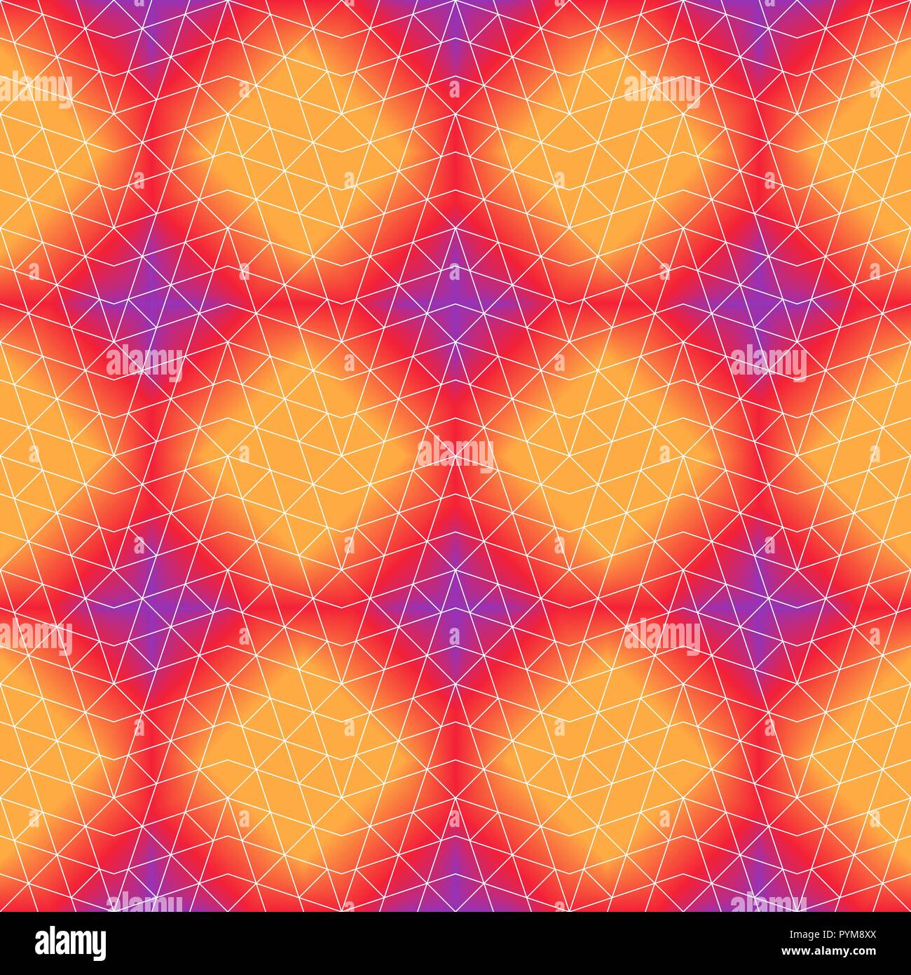 Seamless pattern. Thin linear polygonal grid on smooth color gradient ...