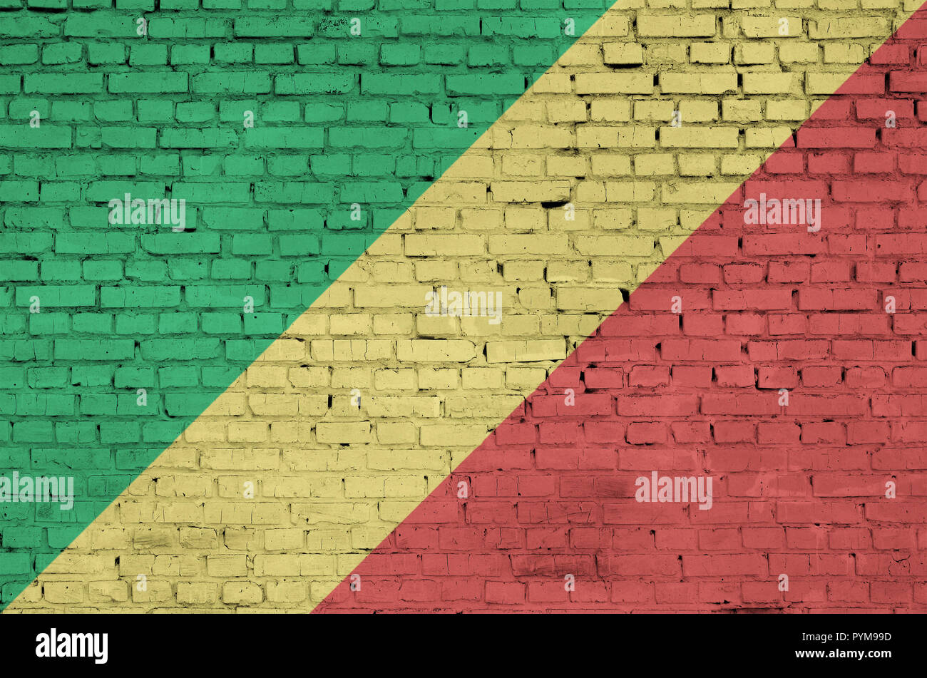 Congo flag is painted onto an old brick wall Stock Photo - Alamy