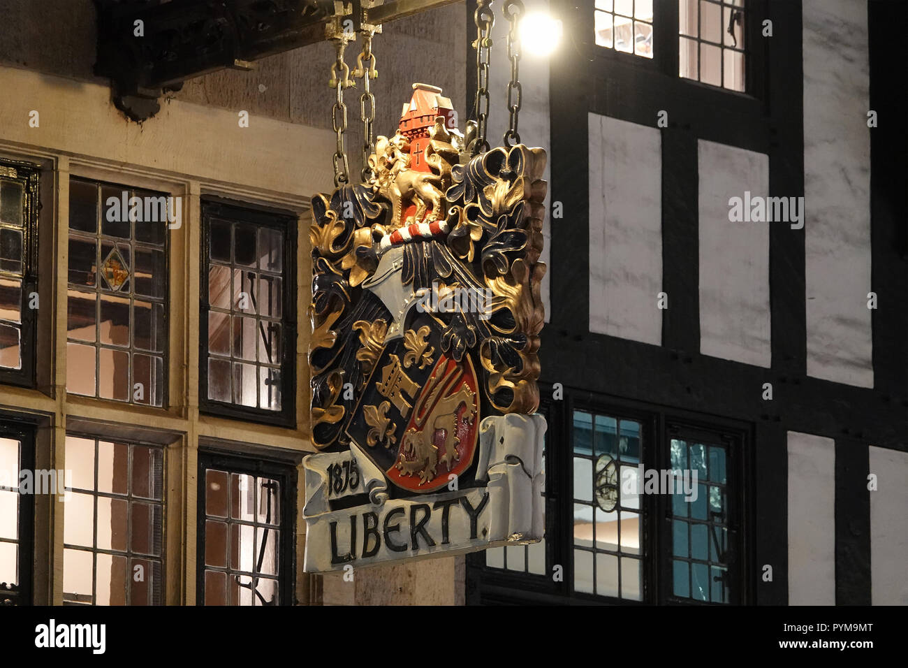 Liberty Department Store exterior by night, London, England Stock Photo ...