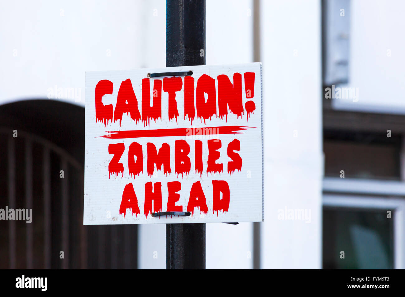 Caution zombies ahead sign hi-res stock photography and images - Alamy
