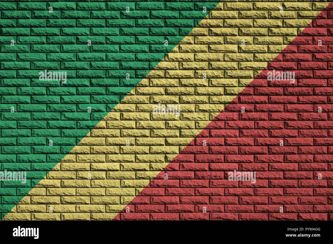 Congo flag is painted onto an old brick wall Stock Photo - Alamy