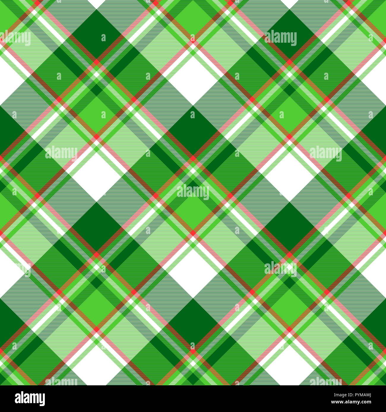 Summer color green check plaid seamless pattern. Vector illustration ...
