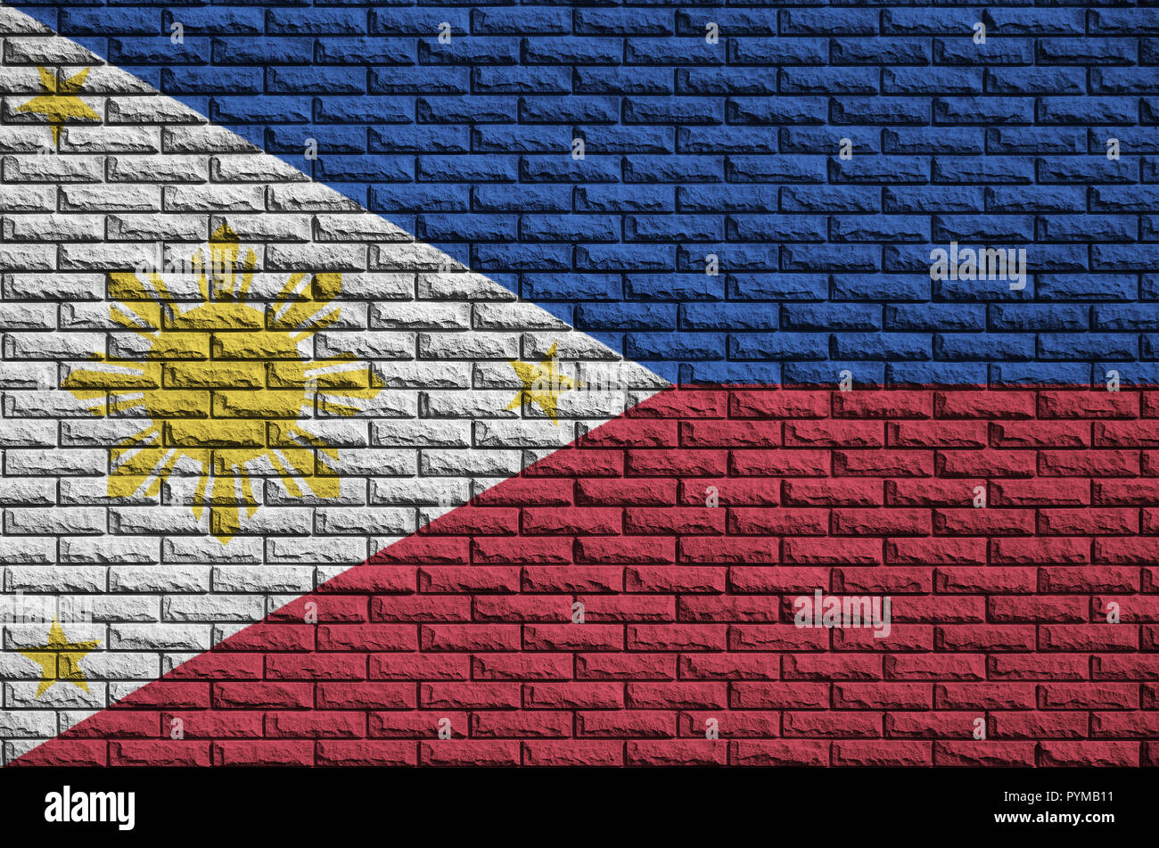 Philippines flag is painted onto an old brick wall Stock Photo - Alamy