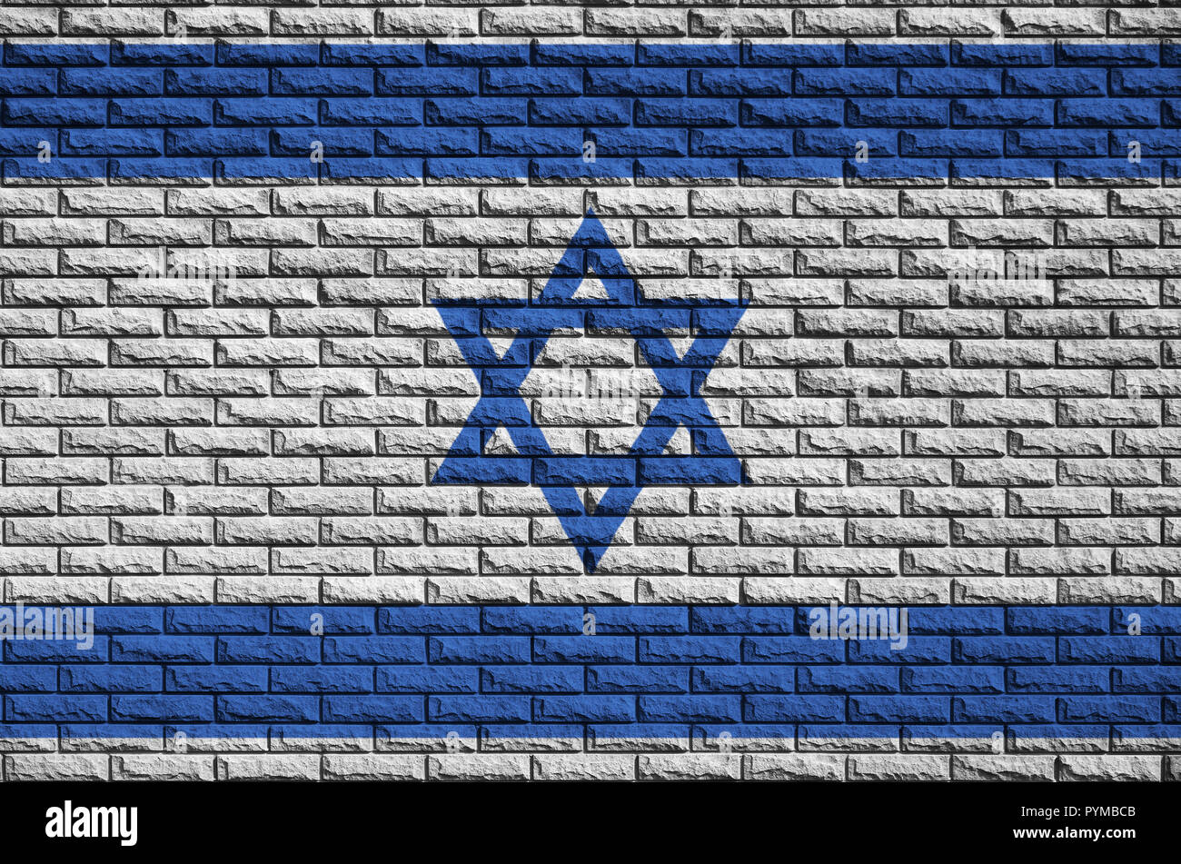 Israel flag is painted onto an old brick wall Stock Photo - Alamy