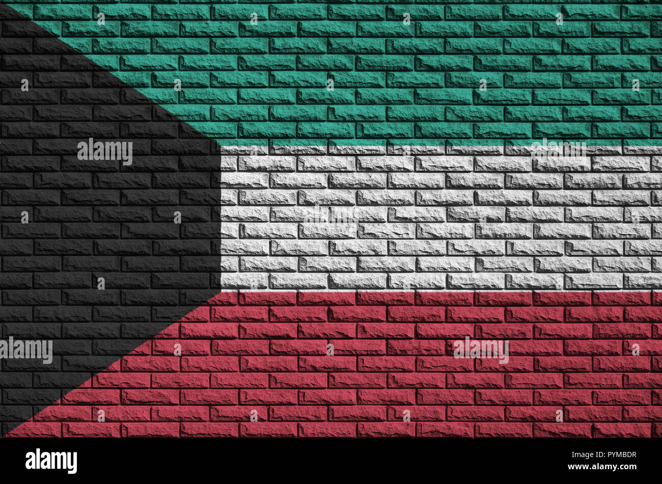 Kuwait flag is painted onto an old brick wall Stock Photo - Alamy