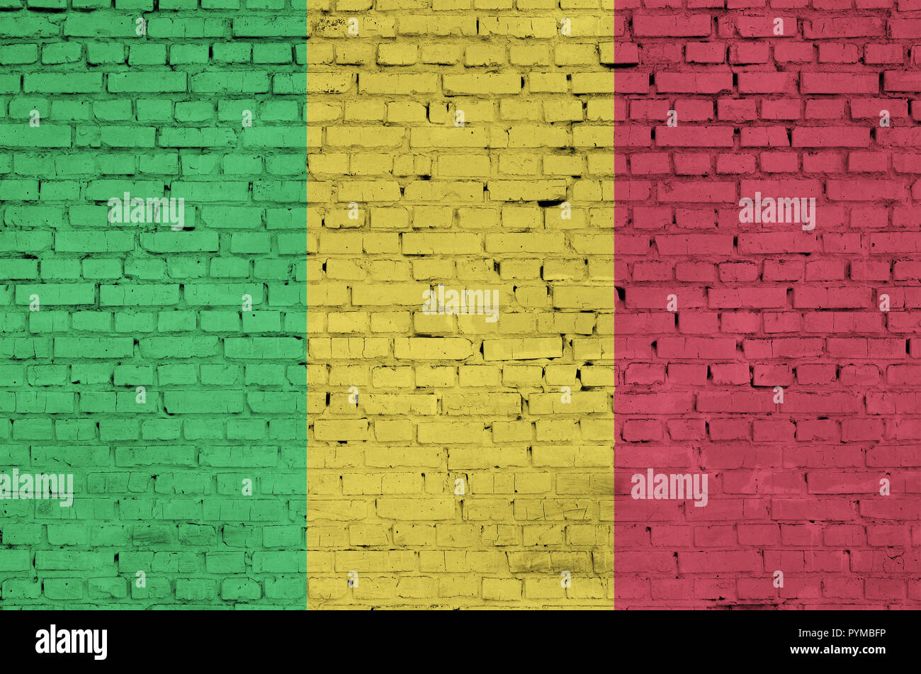 Mali flag is painted onto an old brick wall Stock Photo - Alamy