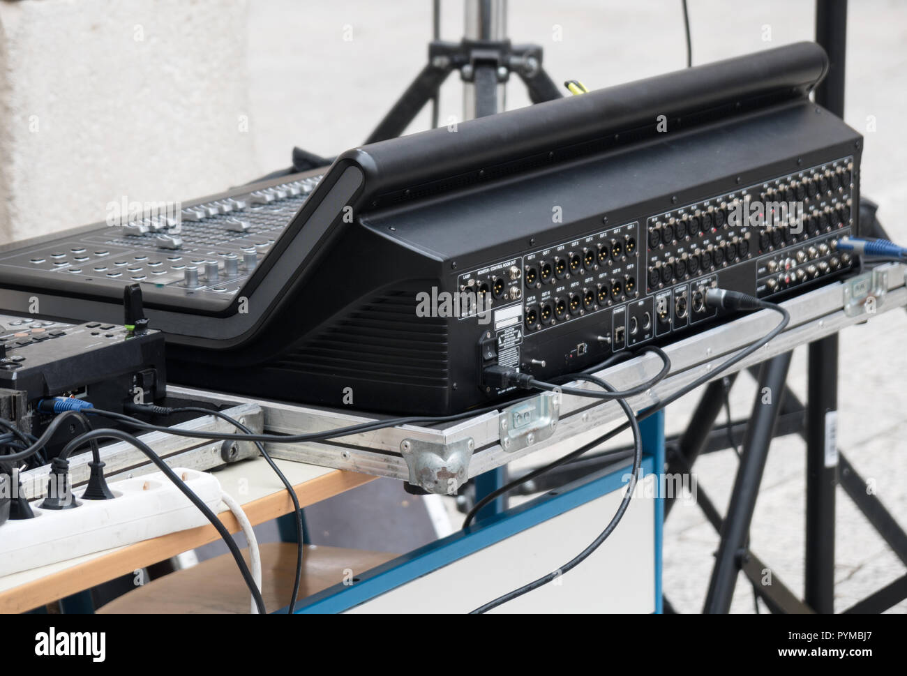Professional audio mixing console in the street Stock Photo - Alamy