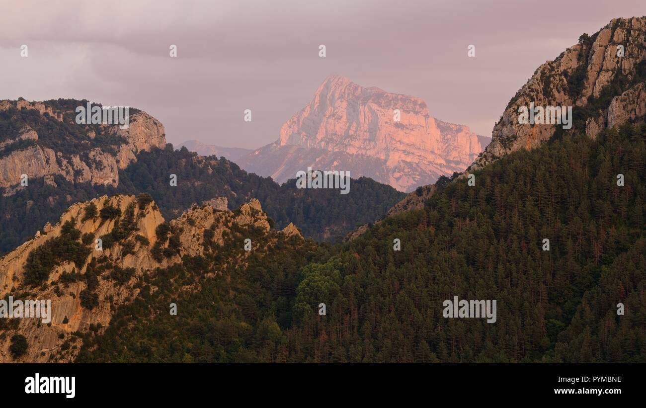 Sunset on Pena Montanesa Stock Photo - Alamy