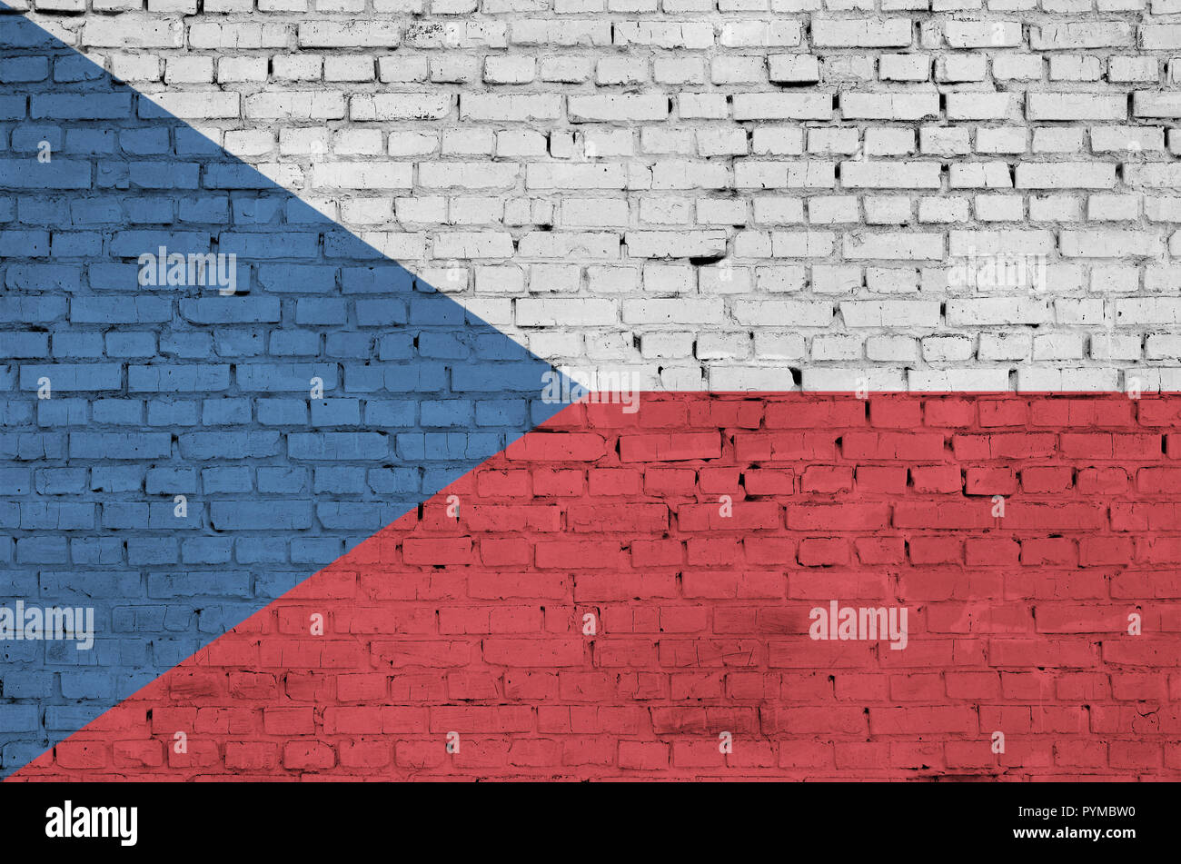 Czech flag is painted onto an old brick wall Stock Photo - Alamy