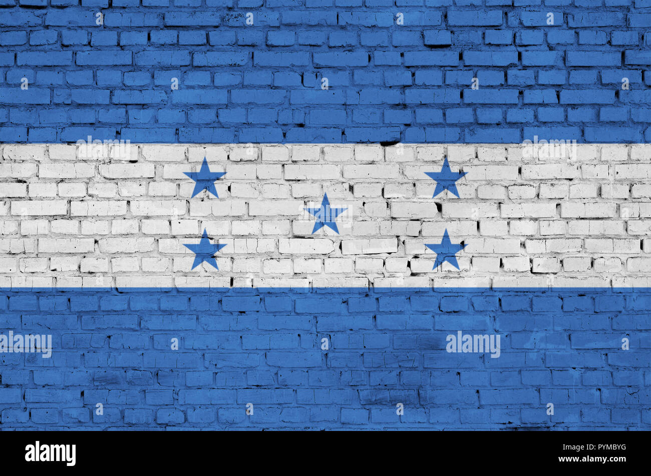 Honduras flag is painted onto an old brick wall Stock Photo - Alamy