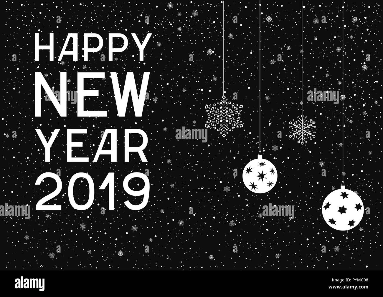 Christmas balls snowflakes decoration Black and White Stock Photos ...