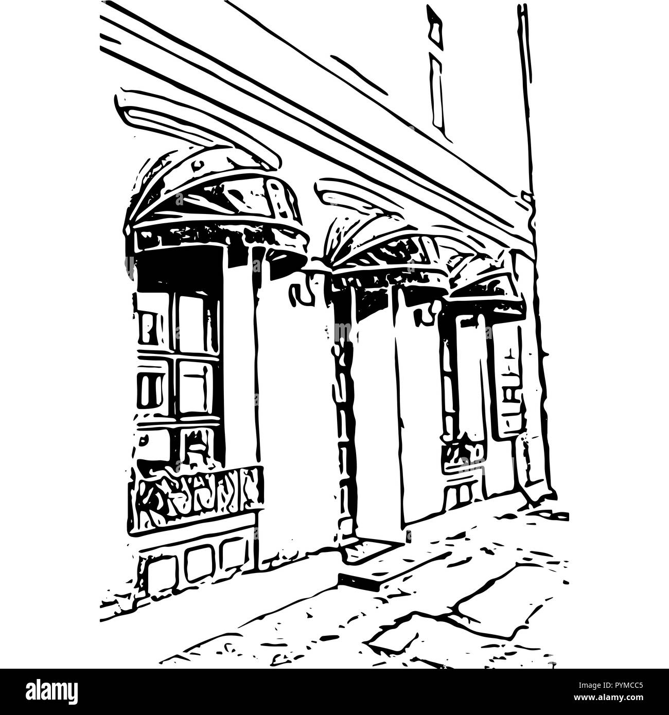 Cafe shop in building Stock Vector Images - Alamy