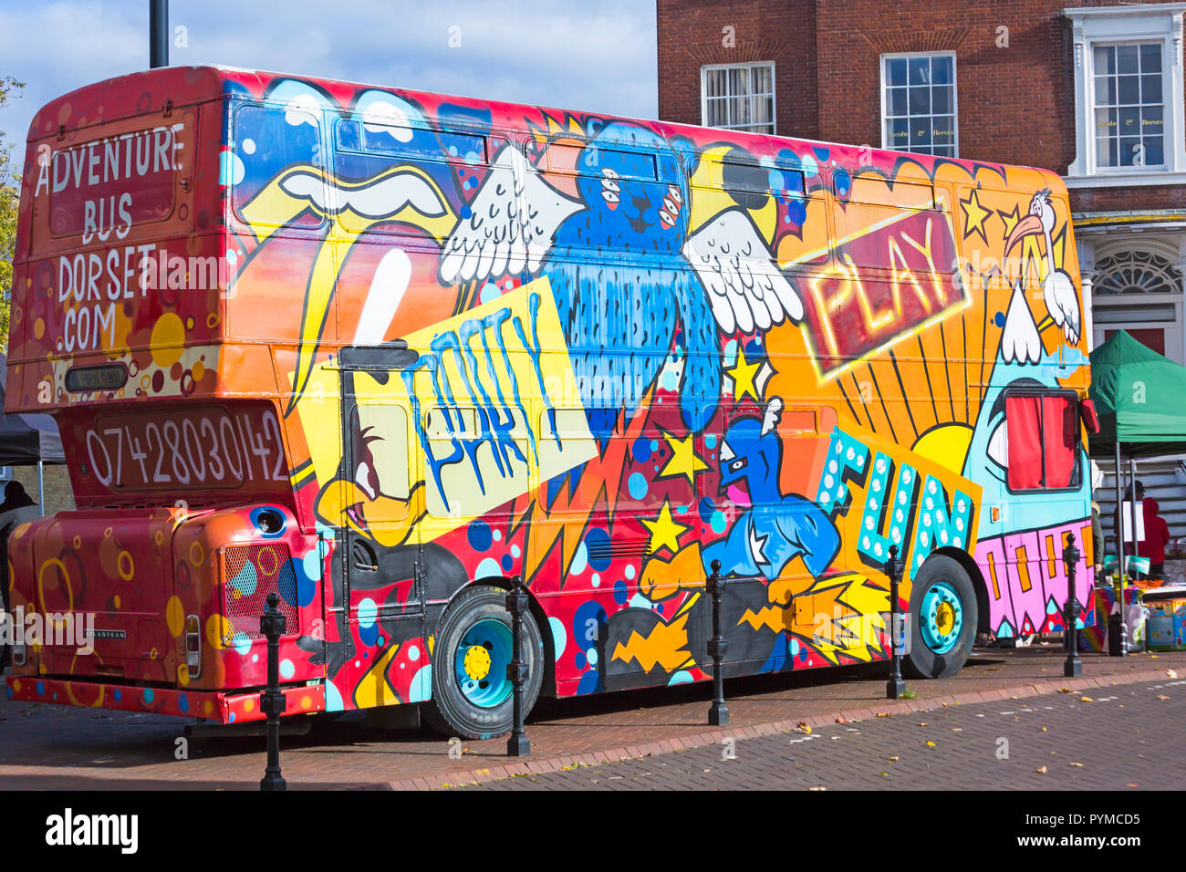 Adventure Bus Dorset at Poole, Dorset UK in October Stock Photo - Alamy