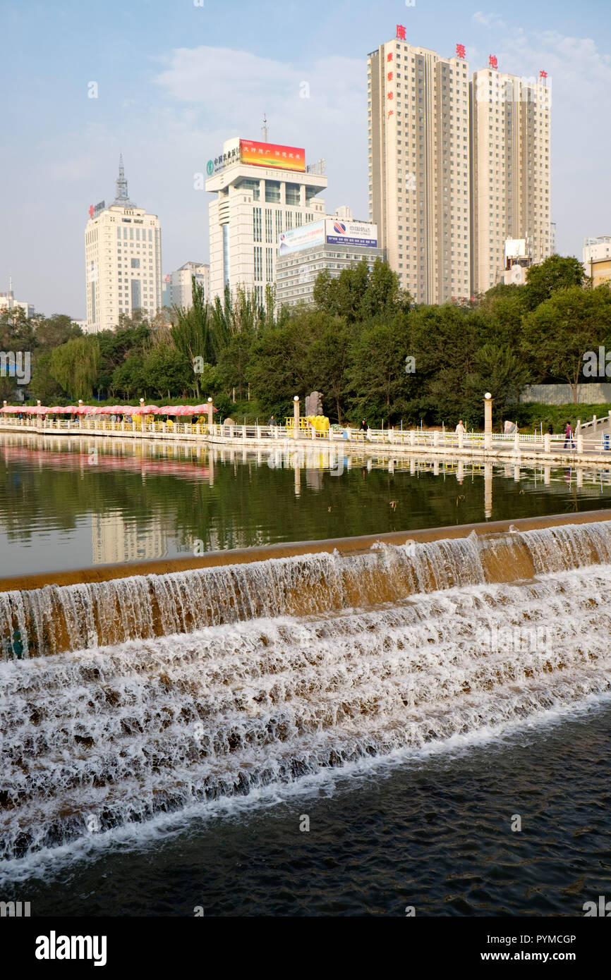 Riverside part of the Xiaovou Park in Xining, Qinghai, China Stock ...