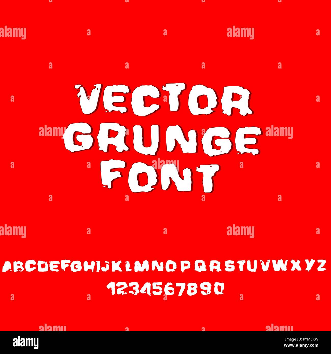 Distressed grunge alphabet. Stamp ink font. Vector illustration Stock ...