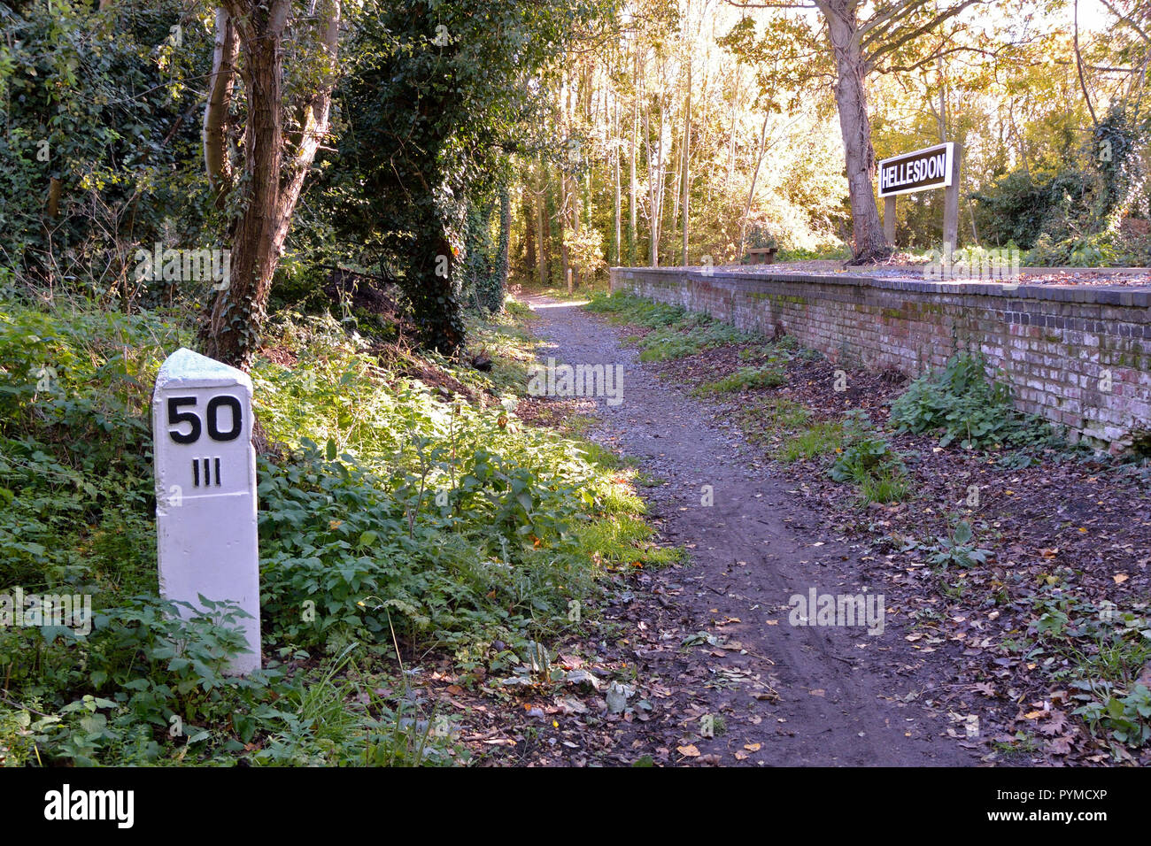 Newly renovated Hellesdon platform and mile post on the old Midland and ...