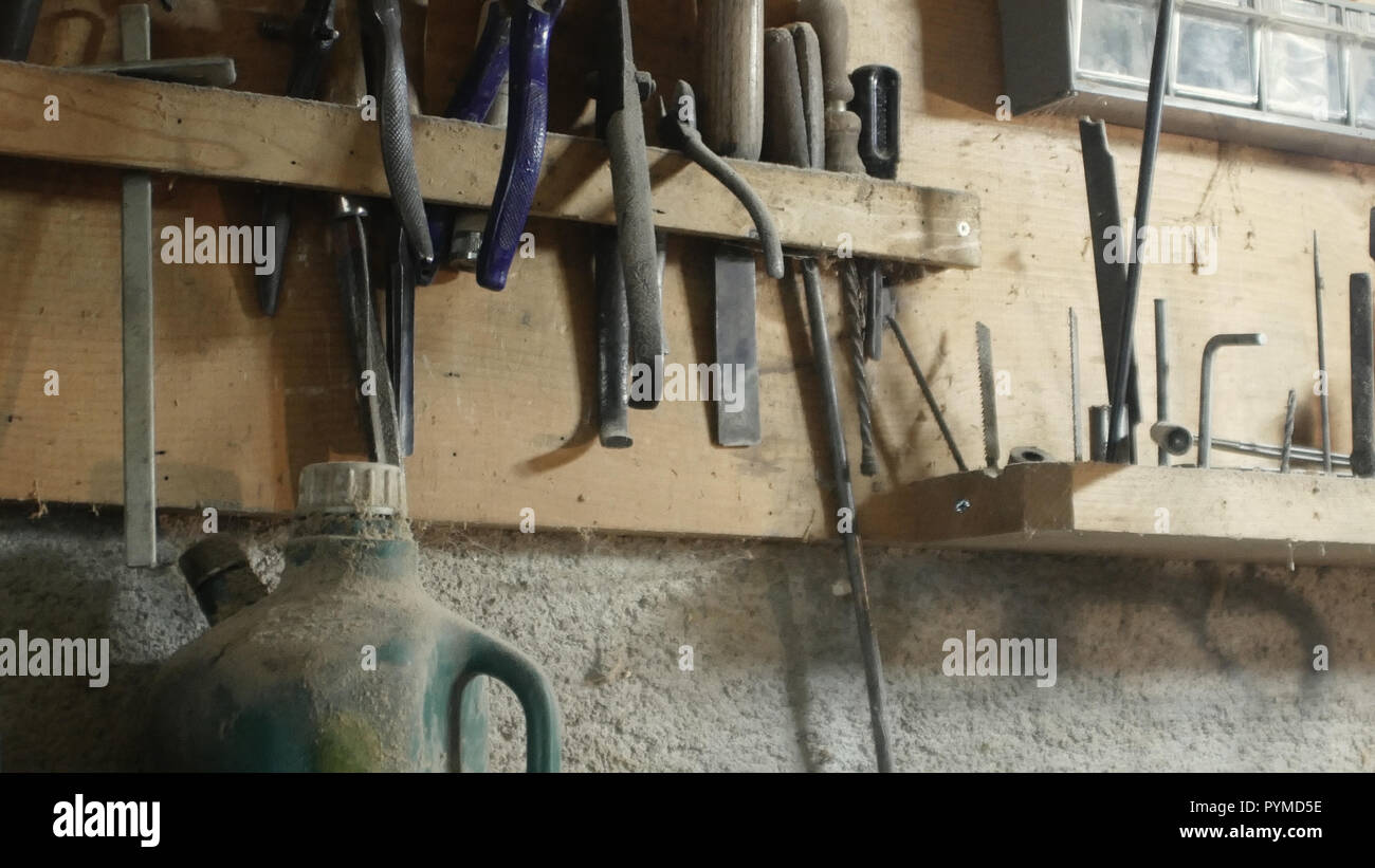 Carpenters tools on wall hi-res stock photography and images - Alamy