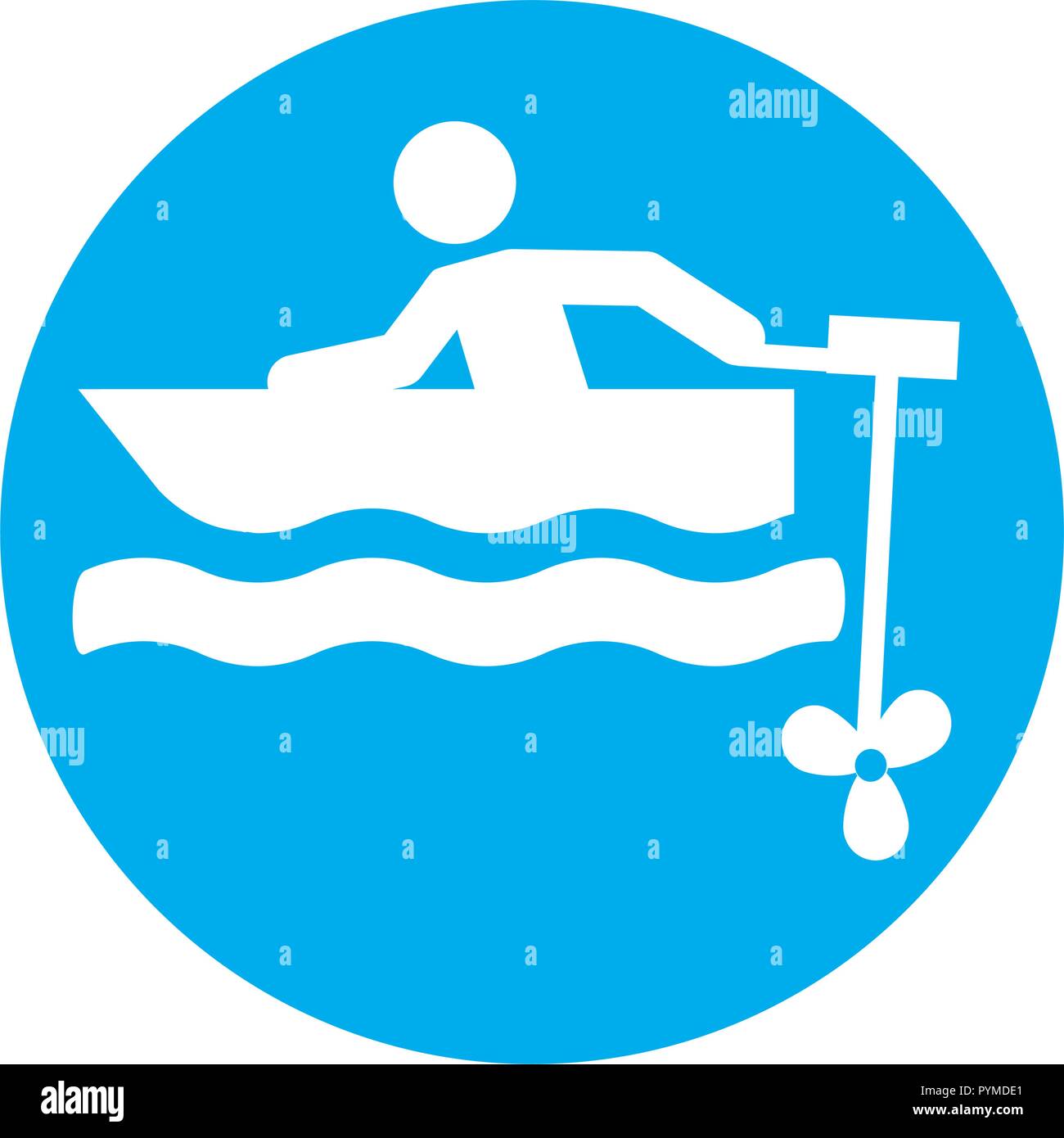 small motor boat pictogram icon vector illustration round Stock Vector ...
