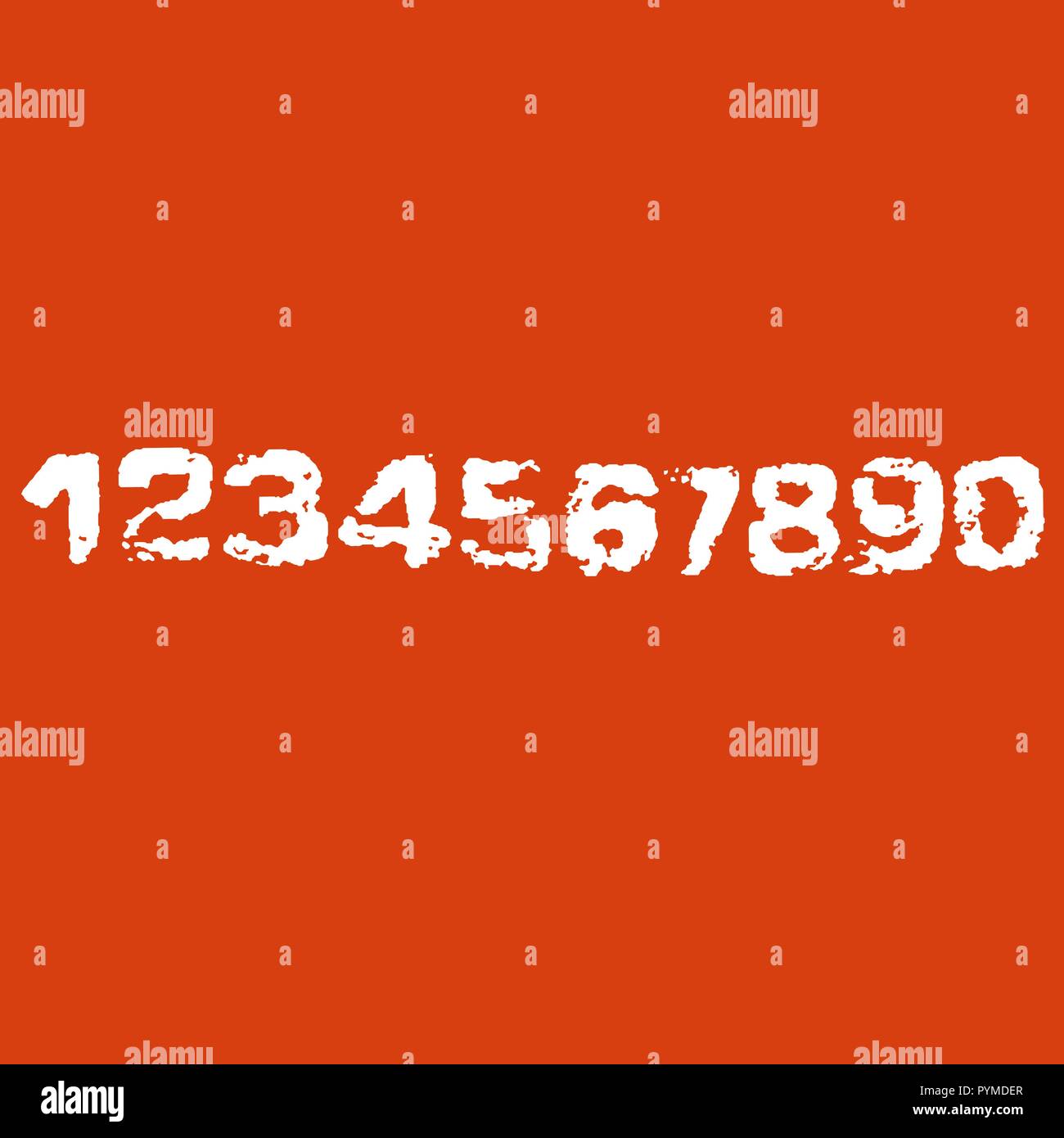 Distressed grunge numbers set. Stamp ink font. Vector illustration ...