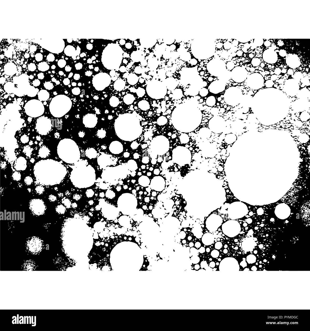 Vector grunge pattern. Black and white round texture. Hand drawn ...