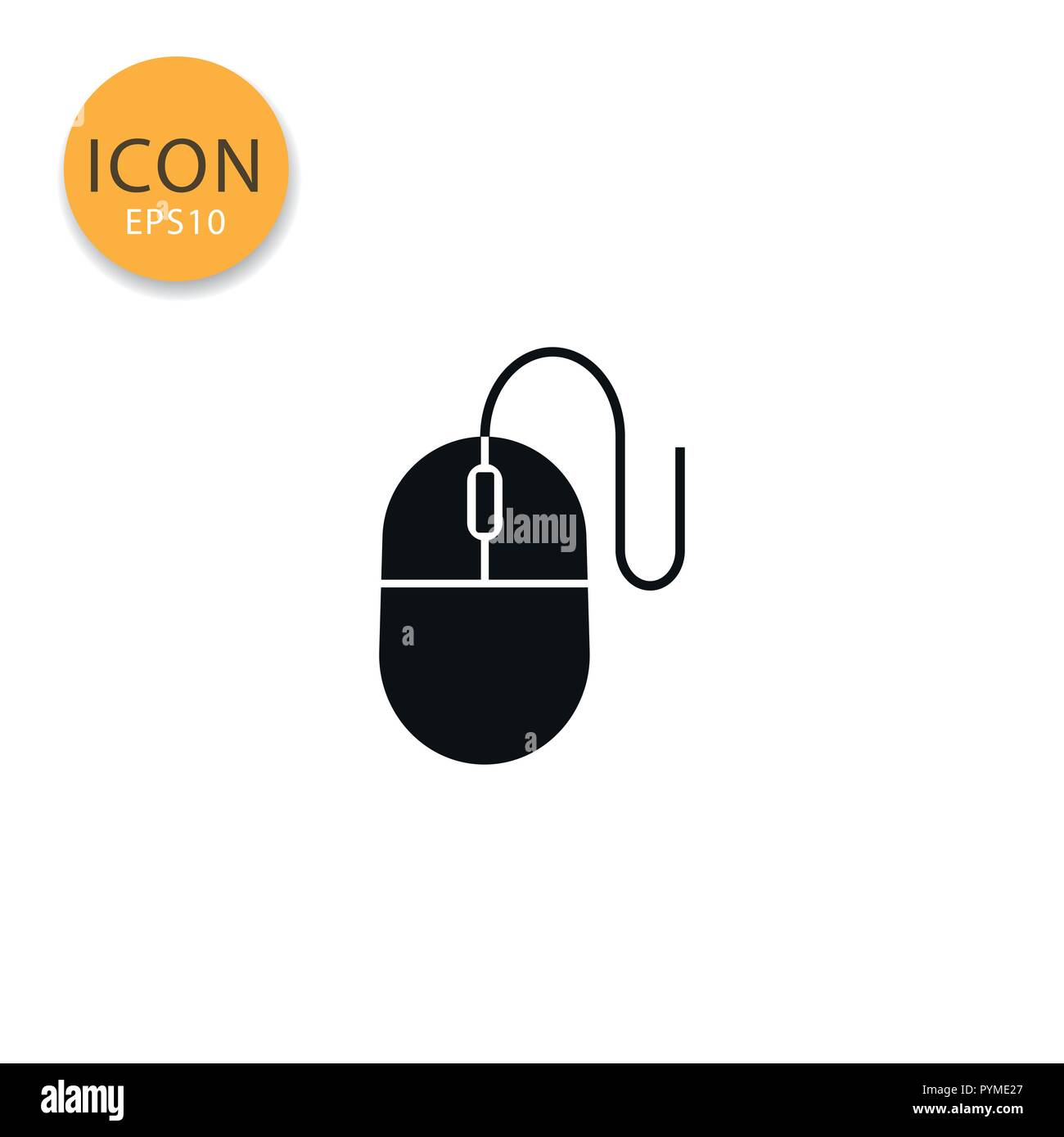 Computer mouse icon flat style in black color vector illustration on ...