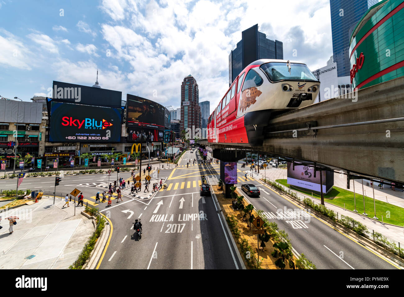 KUALA LUMPUR, 29 July 2018 - The monorail train runs, operates at the ...