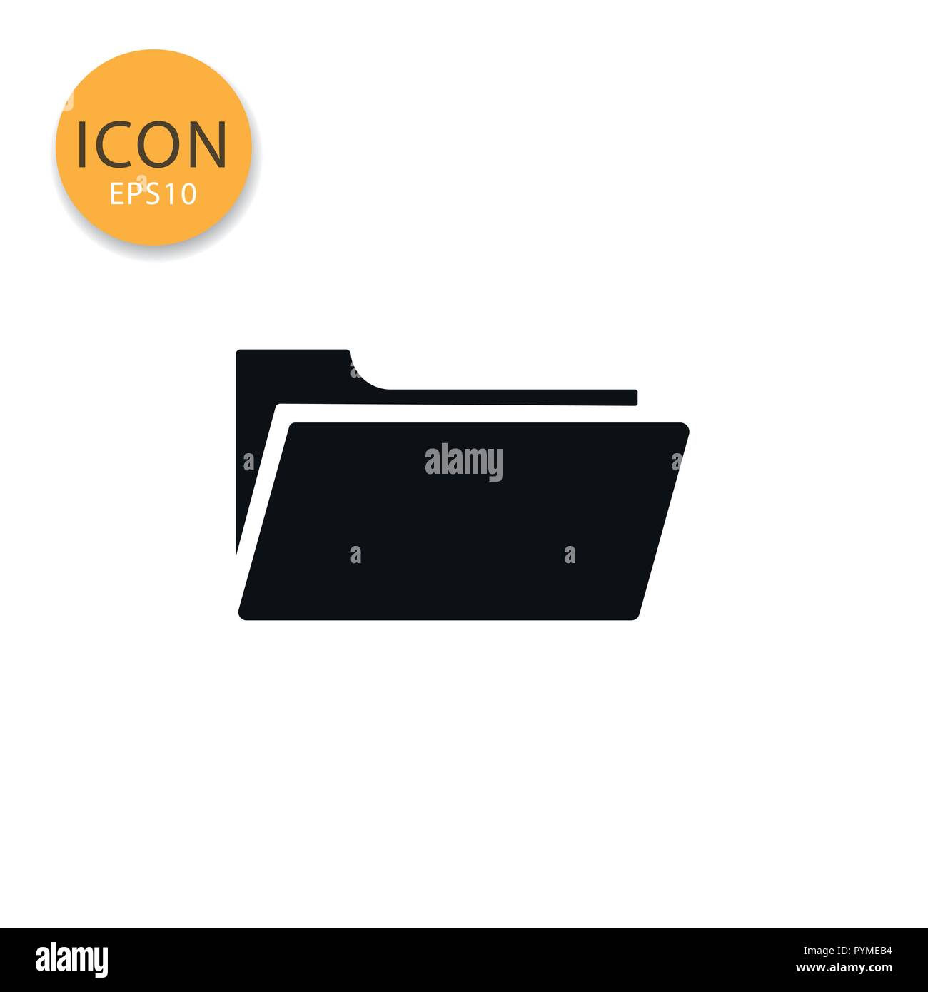 Folder icon flat style in black color vector illustration on white ...