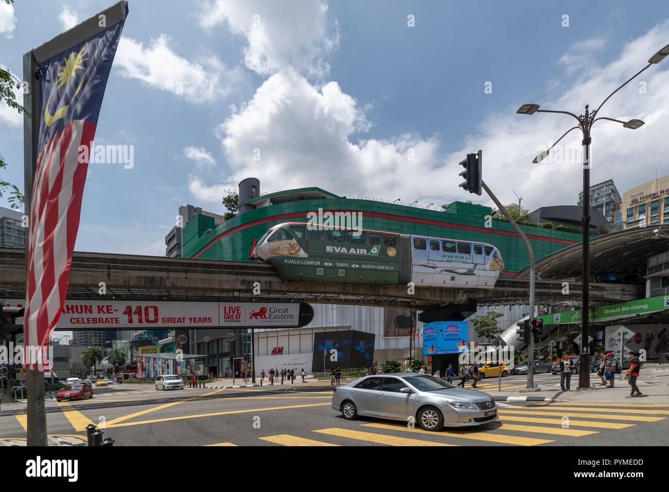 KUALA LUMPUR, 29 July 2018 - The monorail train runs, operates at the ...