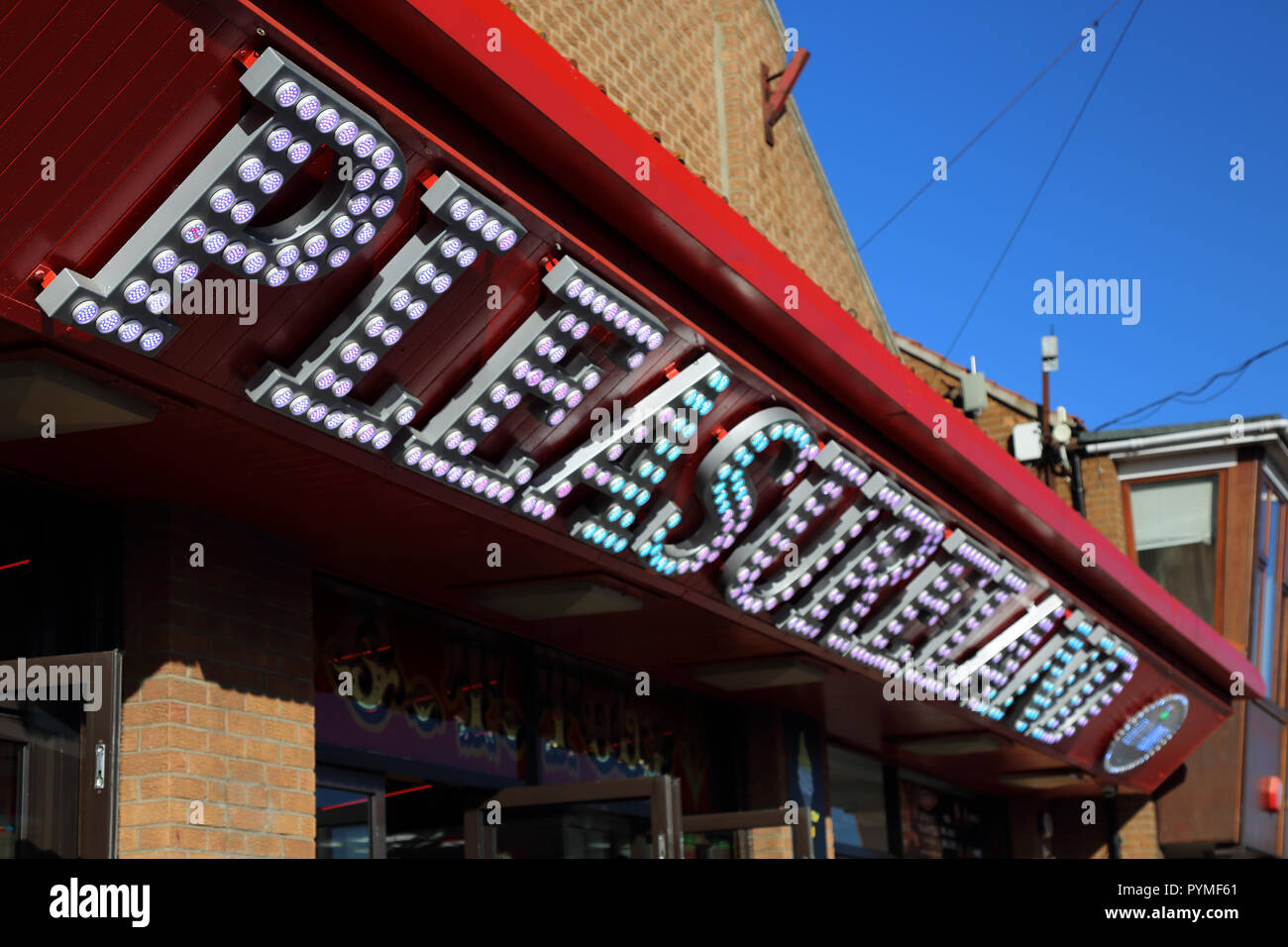 A view of Pleasureland, an amusement arcade in Whitby, North Yorkshire ...