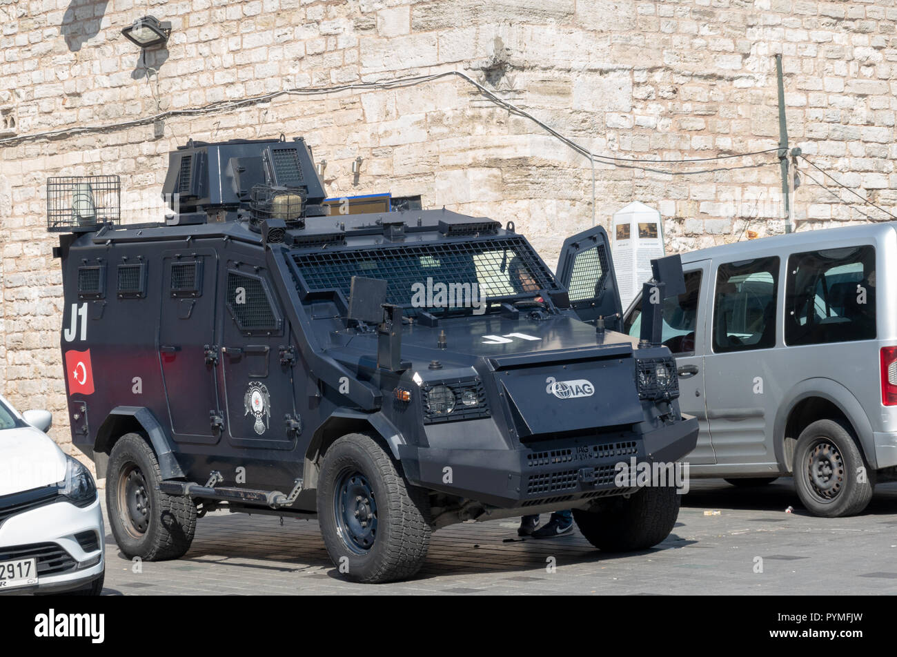 Istanbul, Turkey, September 2018: Martial armoured car of the Turkish ...