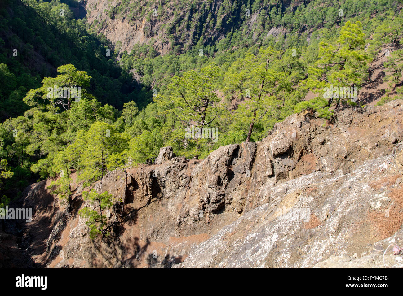 Igneous rock geological stratification from historical lava flows in ...