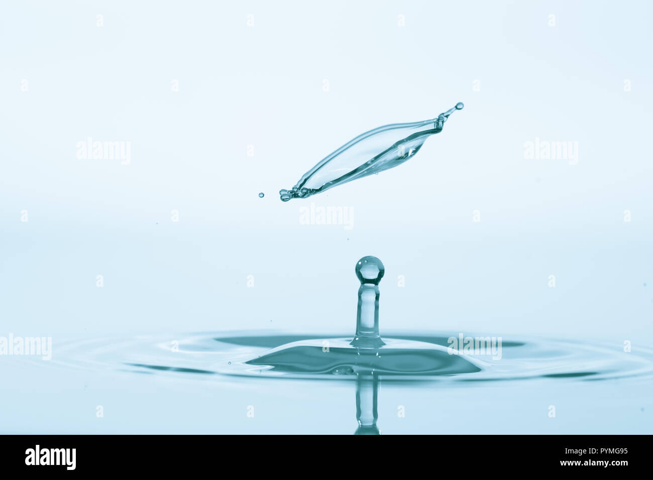splash of the falling drops of water, collision drops Stock Photo - Alamy