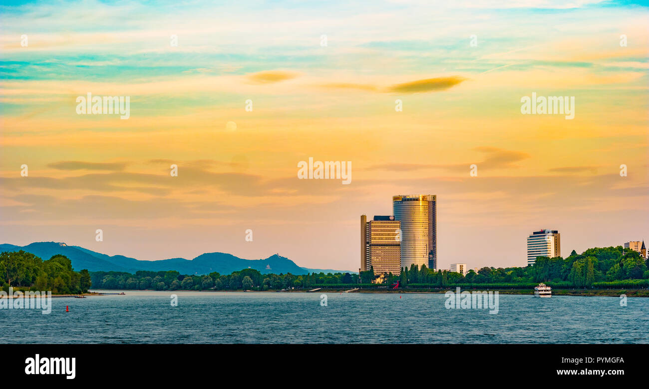 Bundesviertel federal government district aerial panoramic view in Bonn ...