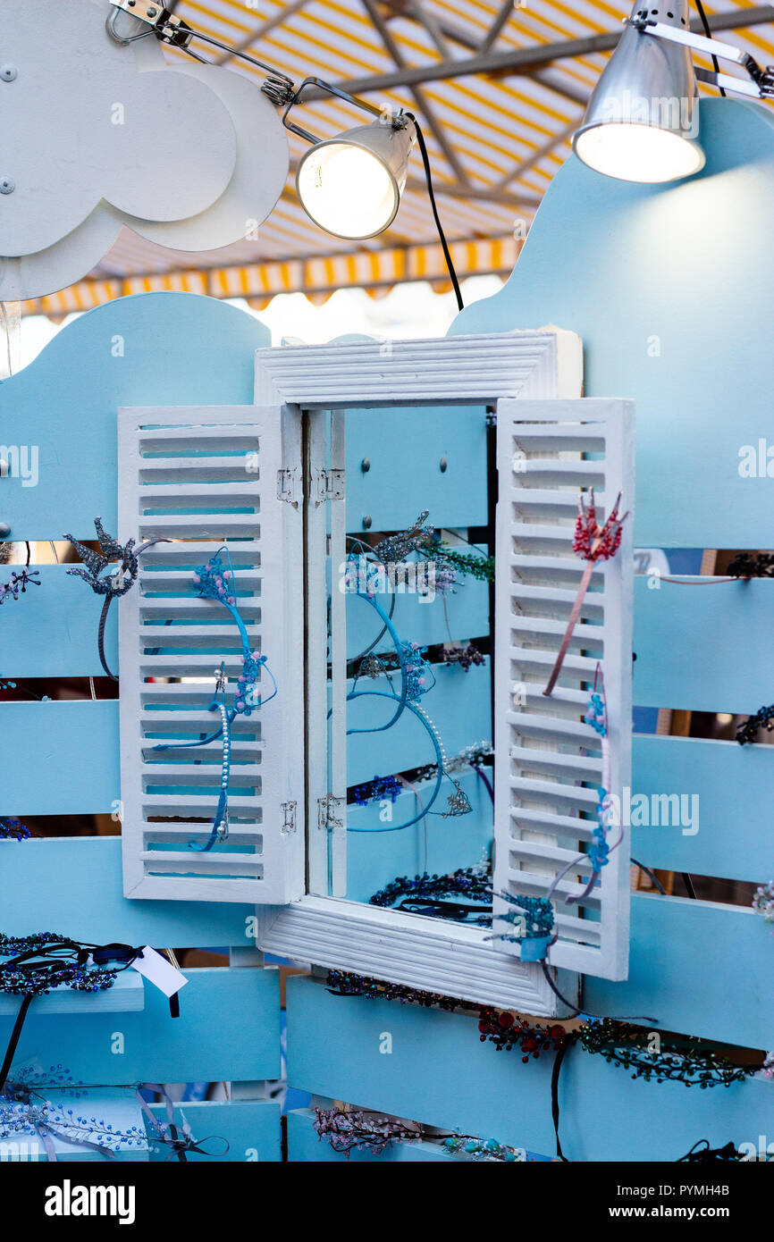 The mirror is shaped like a window Stock Photo - Alamy